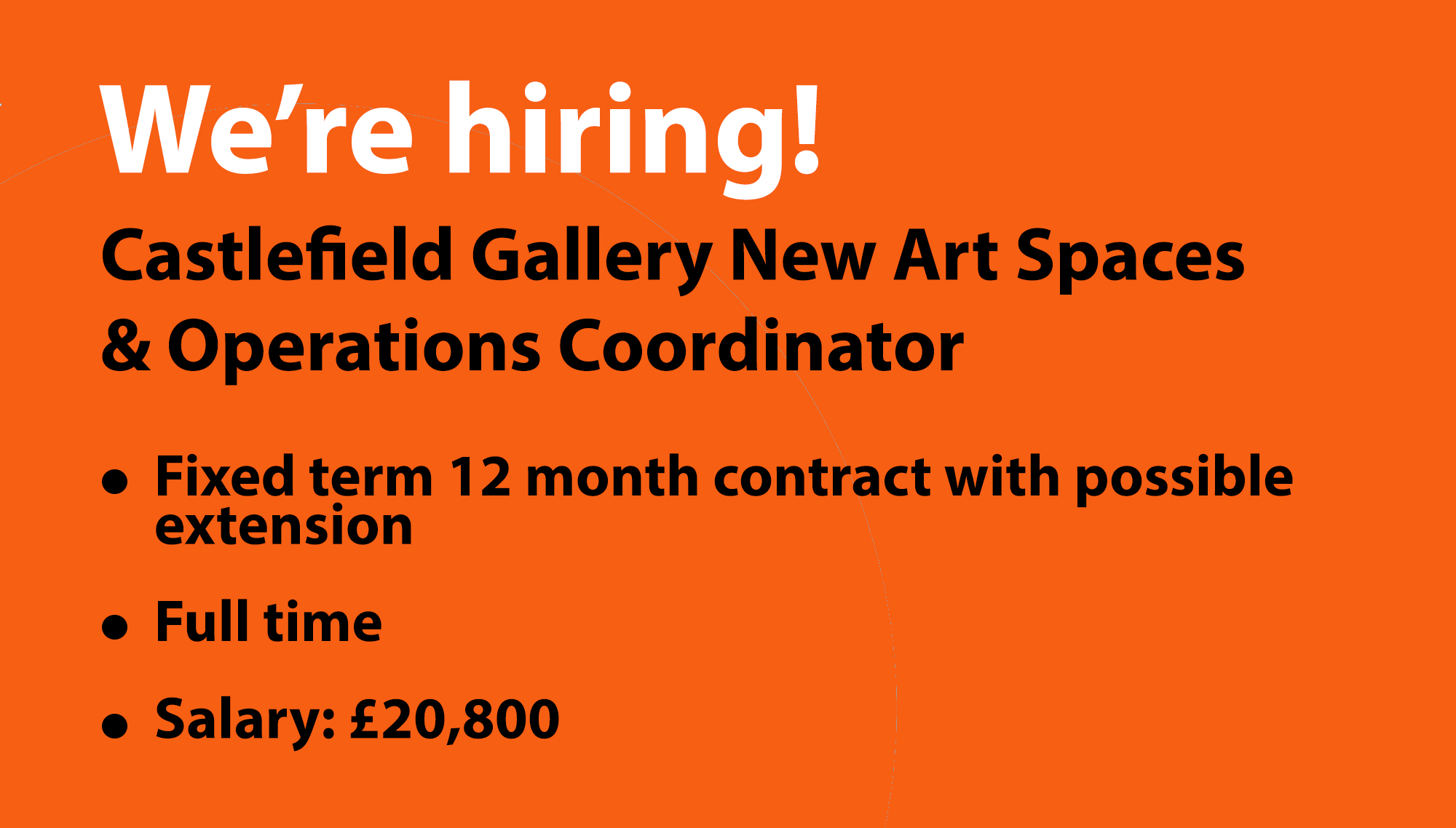 We're Hiring: Castlefield Gallery New Art Spaces & Operations ...
